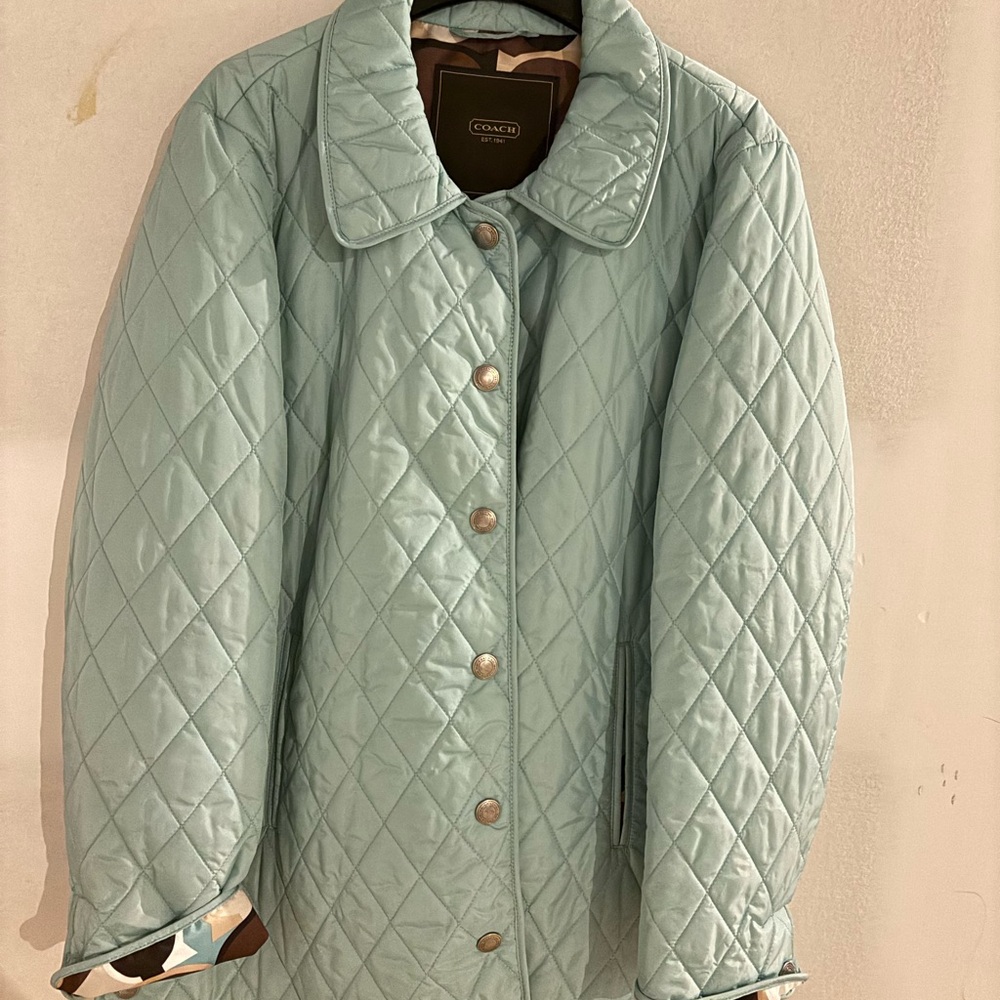 Coach Sky Blue Quilted Puffer Jacket - Gem